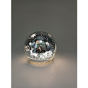 Christmas Decor Lovely Reindeer Sled Snow Globe – 4.7 x 5.1 Inches