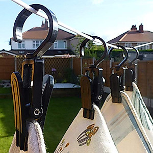 EigPluy Laundry Hooks Clip,20pcs Super Strong Plastic Swivel Hanging Curtain Clips Clothes Pins,Beach Towel Clips for Beach/Lounge Chairs - Keep Your Towel, Clothes Hangers from Blowing Away