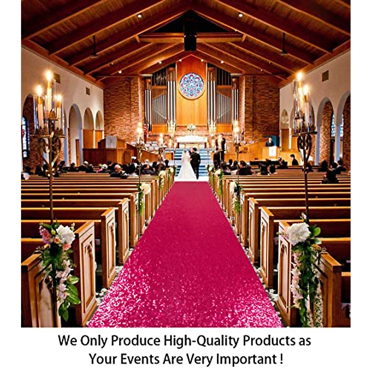 Aisle Runners for Weddings Hot Pink 2FTx15FT Sequin Aisle Runner Fuchsia Bridal Aisle Runner 15FT Carpet Runner Outdoor Aisle Runner for Wedding Ceremony