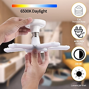 YWD Led Garage Light 4 Pack Equivalent 300W,4500LM 6500K Led Garage Light,Workshop Light for Workshop, Workbench, Barn, Warehouse