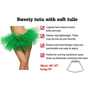 Simplicity Green Tutu Women's Dance Tutu Layered Organza Clubwear Mini Skirt Party Dress Green Tutu for Women, Sante Green