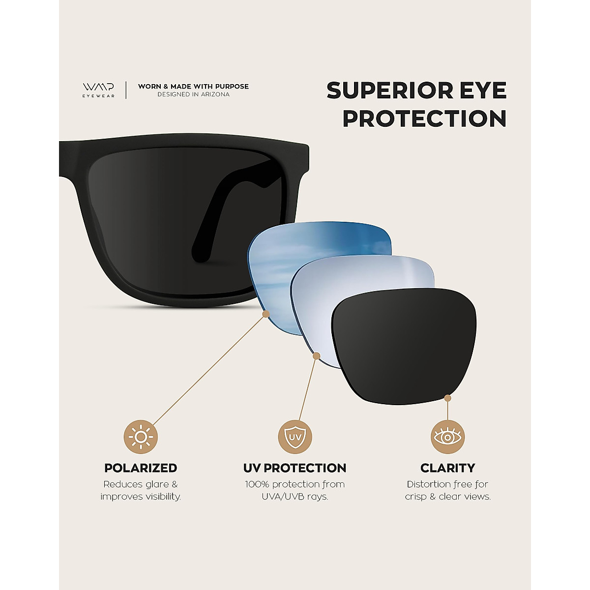 WearMe Pro Polarized Flat Top Narrow Square Mens Sunglasses (Matte Black/Black Lens)