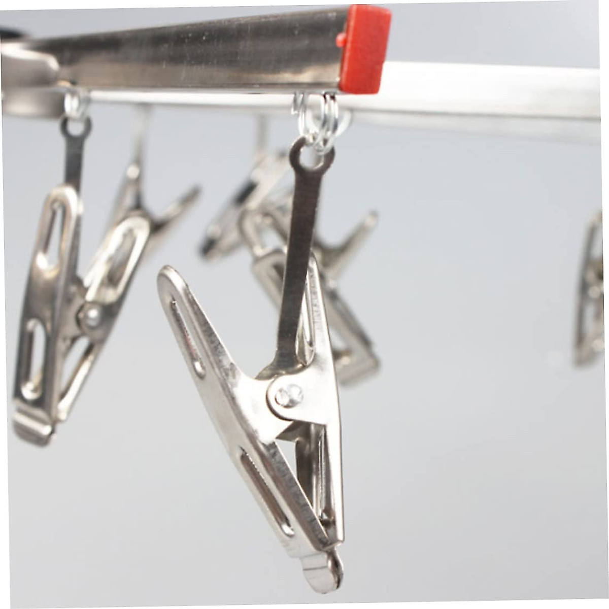 Stainless Steel Hanging Drying Rack Laundry Drip Hanger with 16 Clips for Drying Socks Baby Clothes Towel Clothes Hanger