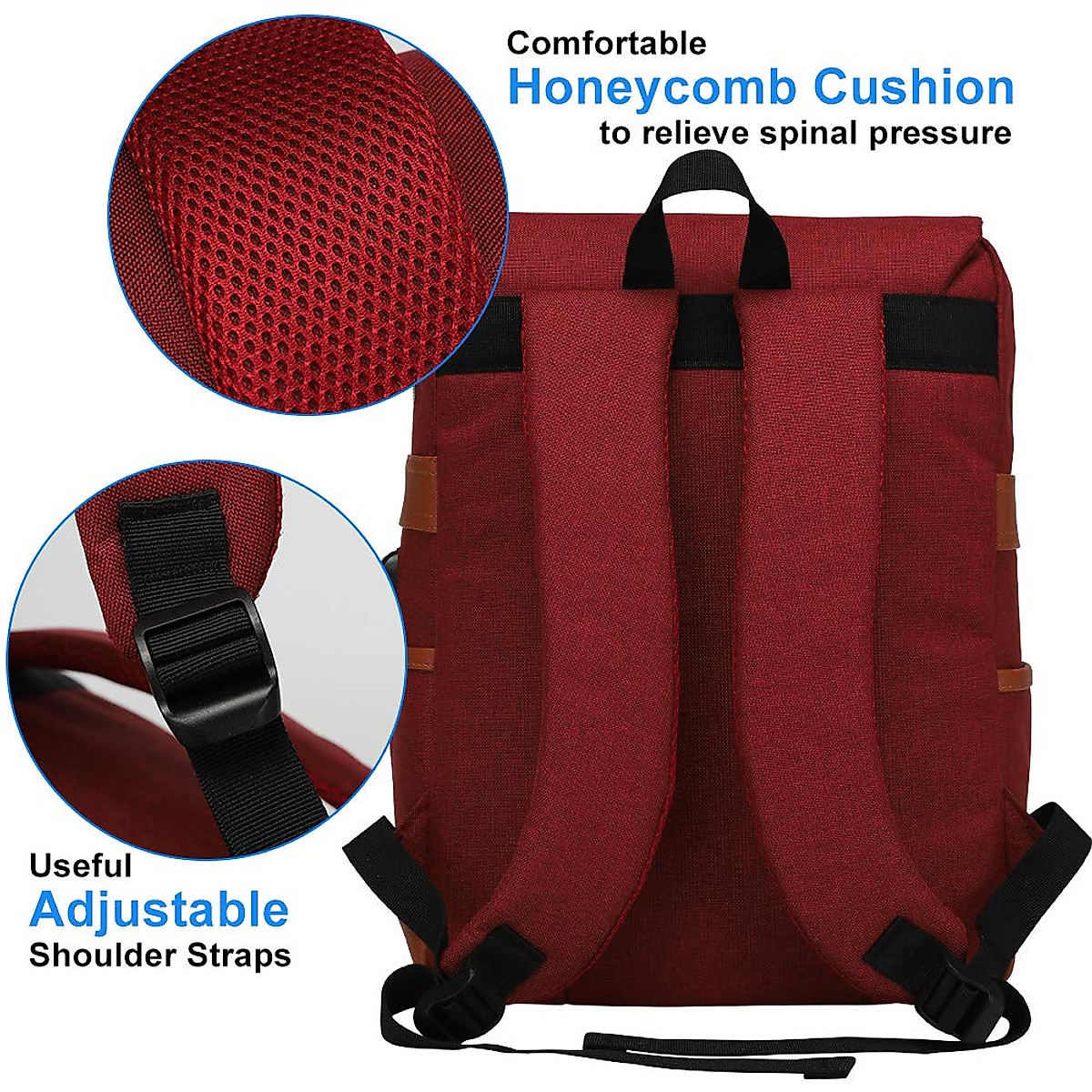 Modoker Upgraded Teal Vintage Laptop Backpack College School Bookbag for Women Men, Slim Travel Laptop Backpack with USB Charging Port Computer Bag Casual Rucksack Daypack Green