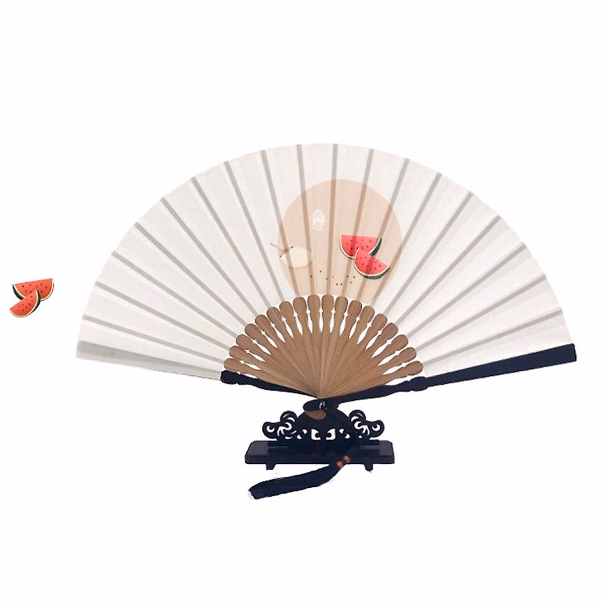 HRANG Hand Fan Folding Fan,Hand-held Fan,Folding Fan Female Classical Bamboo Bone Folding Fan Ancient Wind Tassel Small Fan Women Fans Hand Paper Folding Props Vintage style