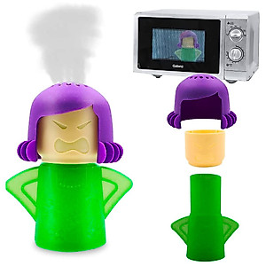 Abnaok Angry Mom Microwave Cleaner and Chilly Mama Fridge Deodoriser 2PCS Easily Clean in Minutes for Home or Office with English Manual