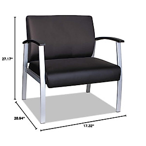 Alera ML2219 metaLounge Series Bariatric Guest Chair, 31-Inch x26-Inch x33.63-Inch, BLK Seat/Back, Silver Base