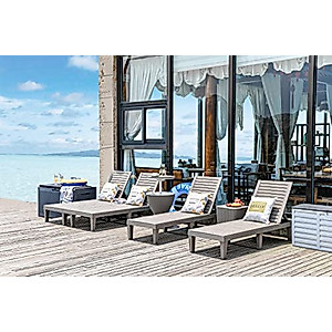 DIMAR GARDEN Outdoor Lounge Chair,Pool Chaise Lounge Waterproof Sunloungers,Taupe