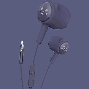 Gaweb Earphones, Sports Headphone Cute Cats Shape Durable Plastic Wired Games Headset for Outdoor - Blue, (2533725-Gaweb-1)