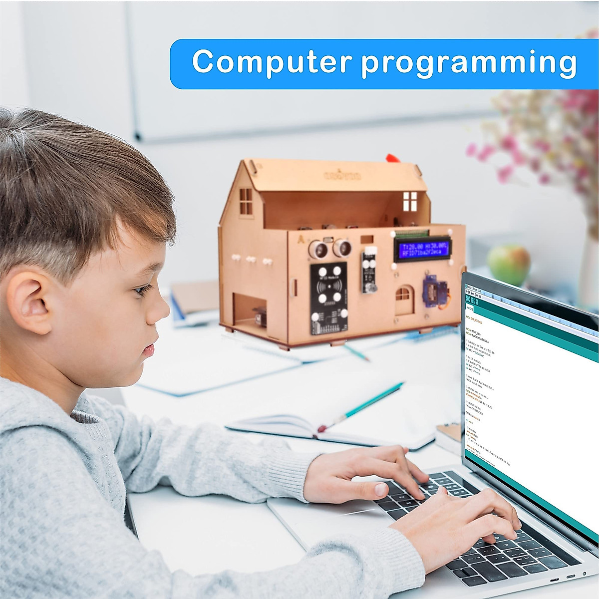 OSOYOO Smart House IoT Starter Kit for Arduino MEGA2560,Learning STEM Electronic Engineering Coding Programming, DIY Home Automation Building Set for Teens Adults