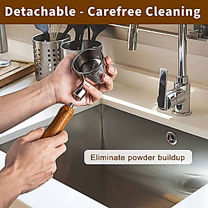 Lapto 54mm Coffee Bottomless Portafilter, Compatible with Breville Barista Bes 870/878/880 Replacement Parts Bottomless Portafilter（brown）.