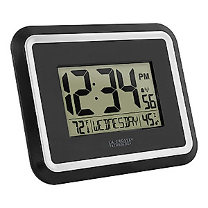 La Crosse Technology BBB84022 Atomic Digital Wall Clock with in Temp & Humidity