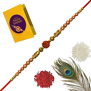 INDIAN HANDICRAFT Rakhi for brother Rakhi Set Designer Rakhi Brother and sister Send Rakhi to USA Rakhi Designer Rudraksha Rakhi