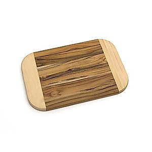 Lipper International Two-Tone Teak Wood Cutting Board, Medium, 11-7/8" x 7-7/8" x 3/4"
