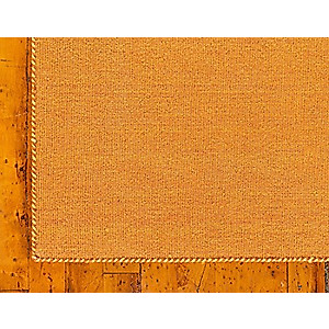 Unique Loom Solid Gava Collection 100% Natural Twisted Wool Modern Terracotta Area Rug (8' x 12')