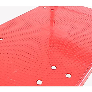 Generic Hand Truck Flatbed Cart Small Platform Truck with Plastic Deck and Metal Handle Folding Trolley Easy Storage and High Load Capacity Red Folding Cart (Size : 770lb-5in Wheels)