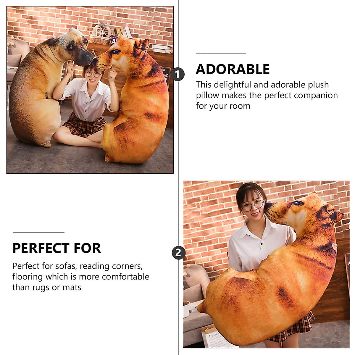 Toyvian Home Decor Home Decor Sunflower Decor Big Hugging Pillow Dog Plush Pillow Dog Hugging Pillow Dog Plush Pillow Large Dog Stuffed Animal Pillow Sunflower Decor Sunflower Decor