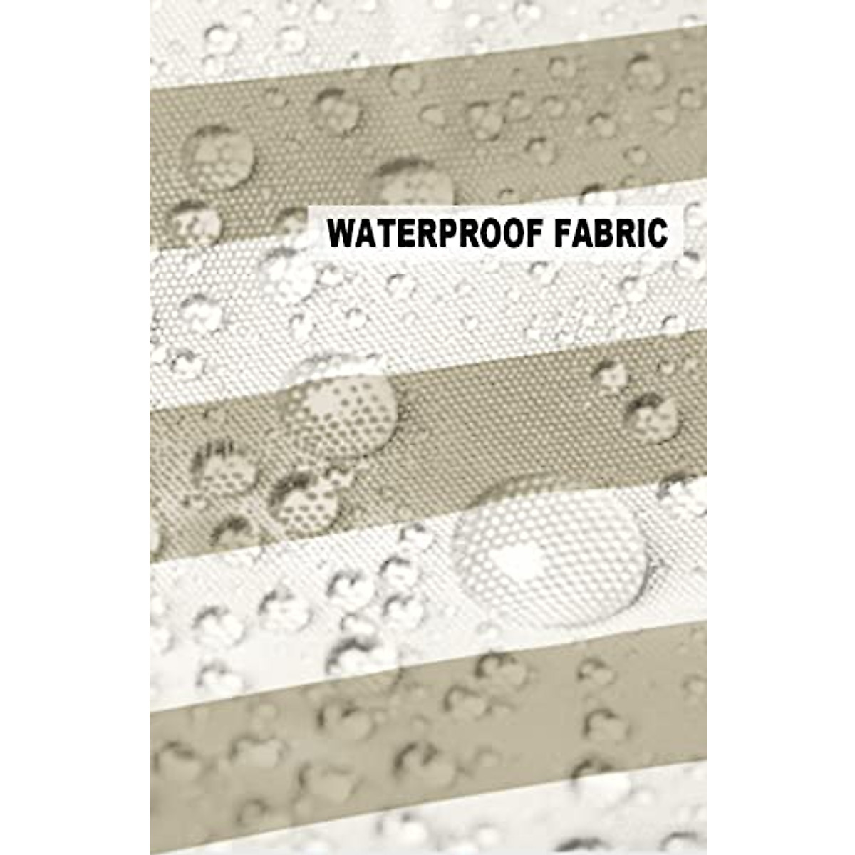 Beige Geometry Stripe Farm House Outdoor Throw Pillow Covers Cases for Patio Furniture Set of 2, Rustic Contemporary Waterproof Decorative Lumbar Pillowcases for Couch Garden Tent Balcony 20x20 Inch