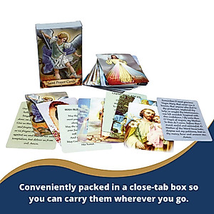 Pack of 54 Assorted Holy Cards with Catholic Saints and Prayers