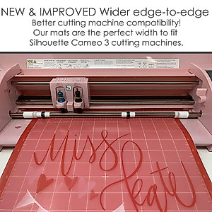MK Mat for Cricut Silhouette - 12"x12" - New & Improved (Wider & Better Markings) - Standard Stick Pink Cutting Mat (3 Pack) - by Miss Kate Cuttables