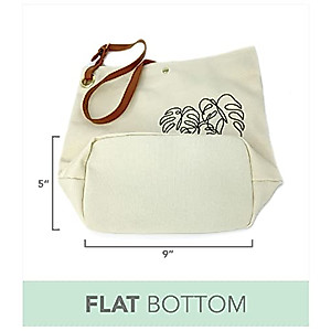 Monstera Canvas Crossbody Tote Bag & Zipper Pouch, Shoulder Tote Bag, Plant Lover Gifts For Women