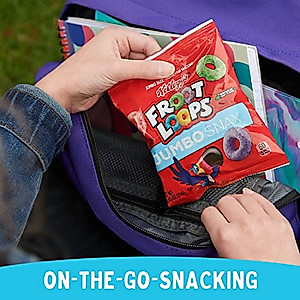 Froot Loops Jumbo Snax Cereal Snacks, Kids Snacks, Fruit Flavored, Original (4 Boxes, 48 Pouches)