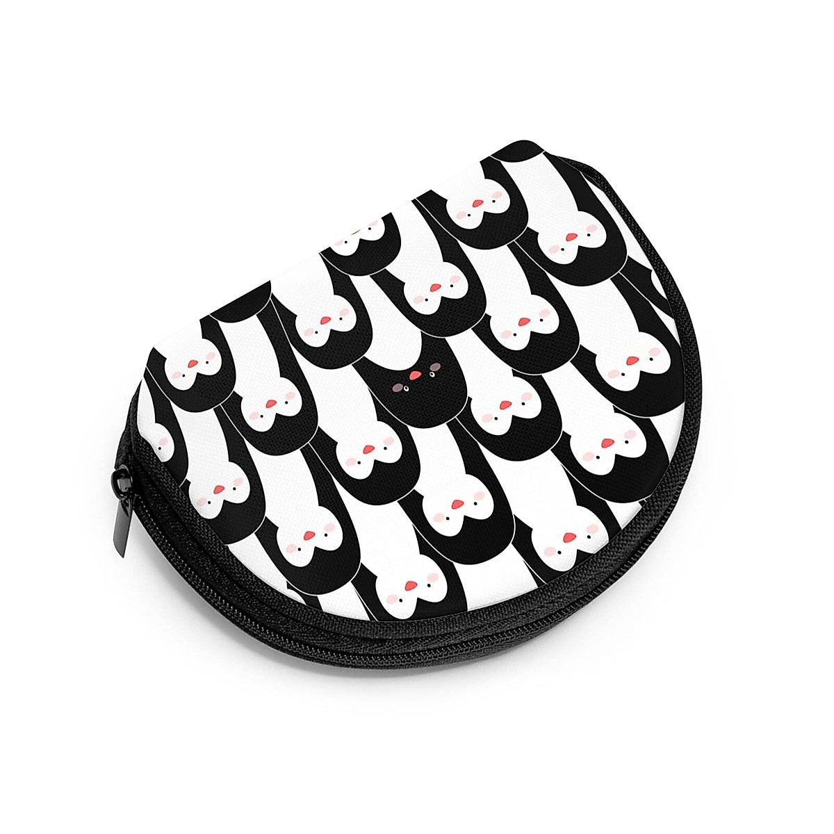 Cute Penguins Print Small coin purse for Women Girls Mini Canvas Pouch Change Wallet Card Holder with Zipper