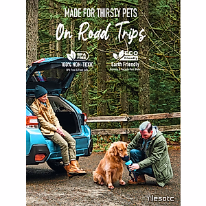 Lesotc Dog Water Bottle, Portable Dog Water Dispenser, Leak Proof Dog Travel Water Bottle, Squeeze Pet Water Bottle for Walking On The Go, Dog Hiking Accessories for Outdoor, Hiking, Travel