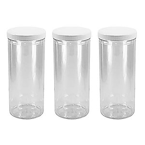 Pinnacle Mercantile (3-Pack) Clear Plastic Storage Containers with Lids 80 ounce Food-Grade Safe, Reusable | Store Herbs, Spices, Pasta, Cereal, Arts & Crafts