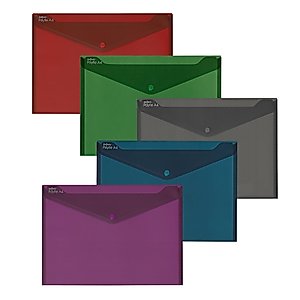 Snopake A4 Fusion Polyfile Popper Wallet – Fusion Assorted [Pack of 5] Ref: 15643