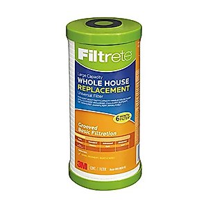 Filtrete Filtrete Whole House System Filter, Large Capacity, Grooved, Basic Filtration, 6 Month Filter, 4-Pack