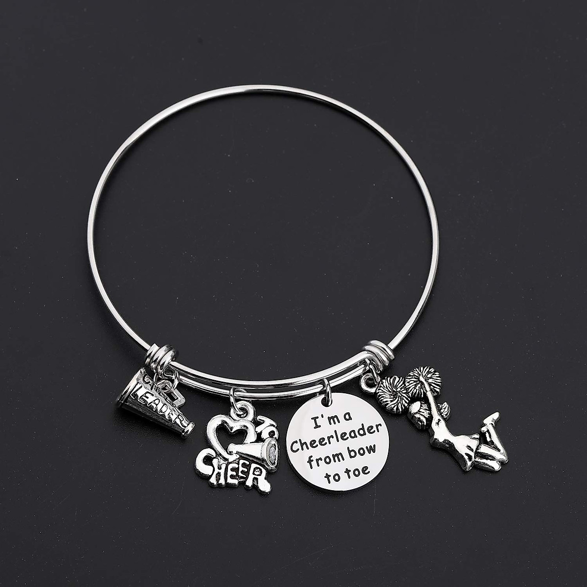 Cheer Jewelry Cheerleader Keychain I'm A Cheerleader From Bow to Toe Gifts For Cheerleader And Cheer Coaches (Cheerleader bracelet)