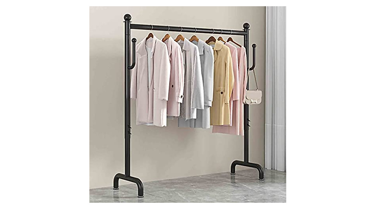 Black Industrial Metal Pipe Clothing Rack - Durable Retail & Home Display