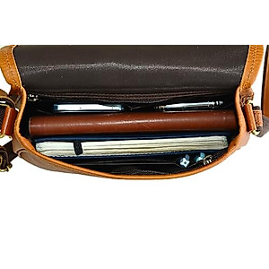 URBAN DEZIRE Genuine Buff Leather Women’s Small Cross-body Vintage Shoulder Handbag Purse (Small)