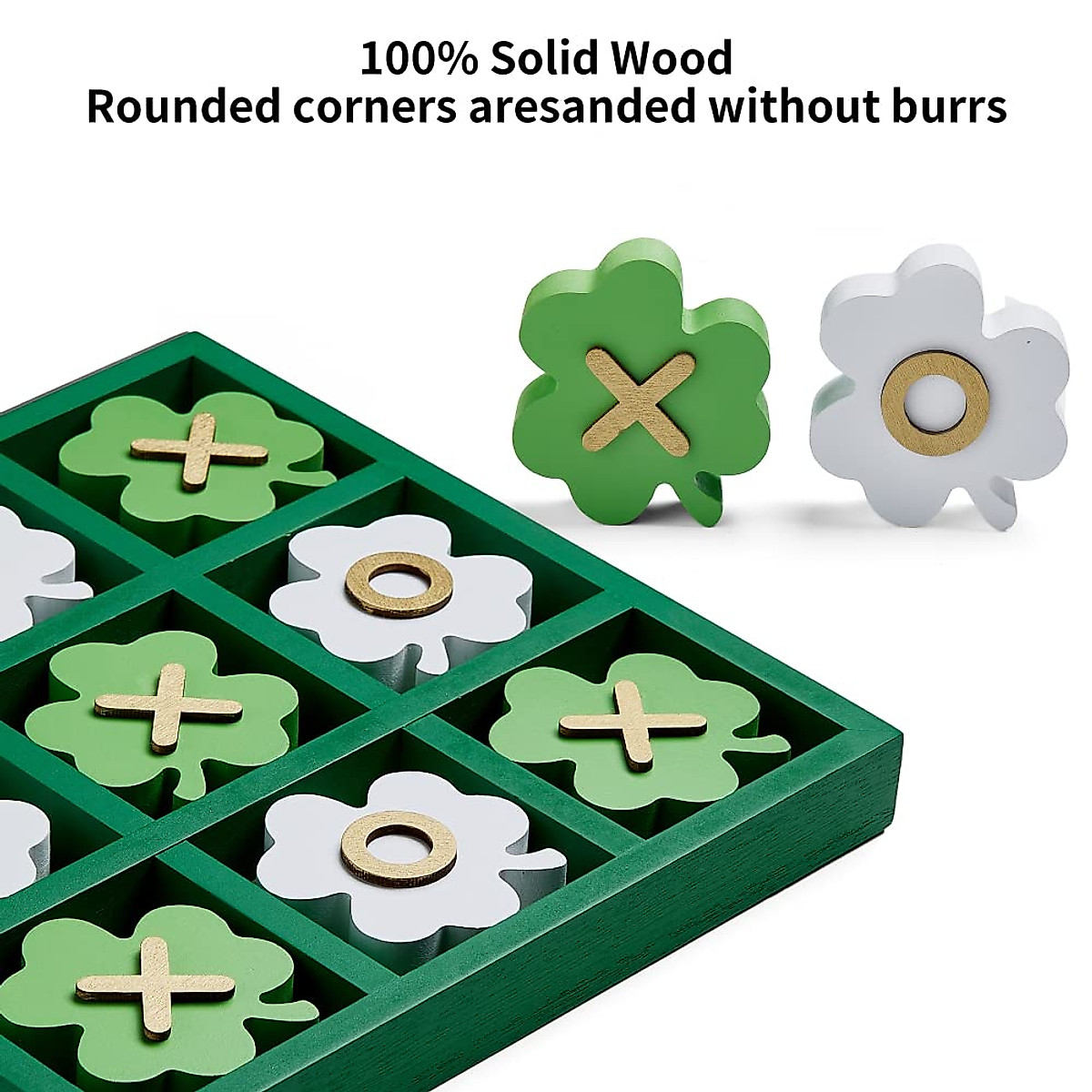 Heart Carpenter St Patrick's TicTacToe Game for Kids and Family Board Games 3D Travel of Living Room Decor and Coffee Top Table Games Decor Family Games Night Classic Board TicTacToe