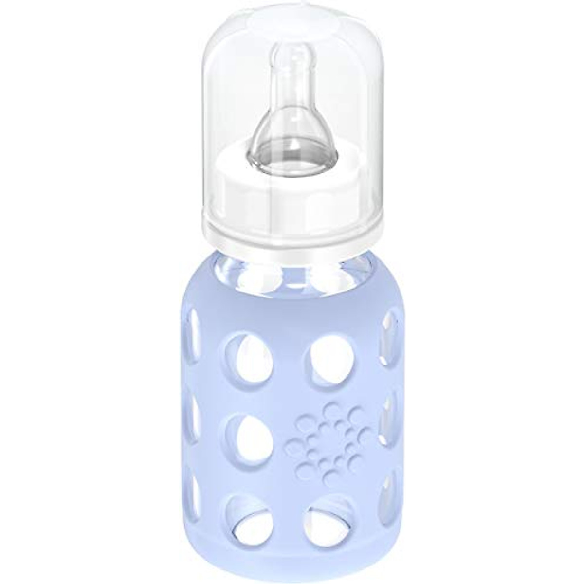 Lifefactory Glass Baby Bottle with Stage 1 Nipple and Protective Silicone Sleeve Blanket 4 Oz