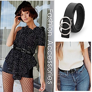 XZQTIVE Women Belts For Jean Dress Pant Fashion Leather Belt With Circle Buckle