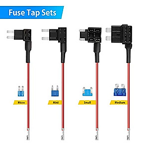 Dash Cam Hardwire Kit, Mini USB Dashcam Hardwiring Kit Converts 12V-24V to 5V/2.5A w/ Fuse Kit and Installation Tool, Low Voltage Protection (11.5ft)