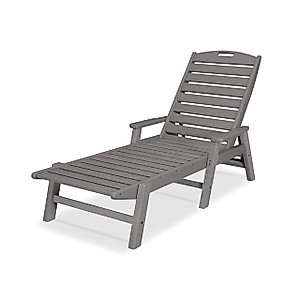 POLYWOOD NCC2280GY Nautical Arms Chaise, Slate Grey