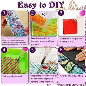 2 PCs 5D Diamond Bookmarks DIY Painting Bookmarks Beauty Looking Back Beaded Bookmarks with Tassels Leather Tassel Diamond Bookmark Gift