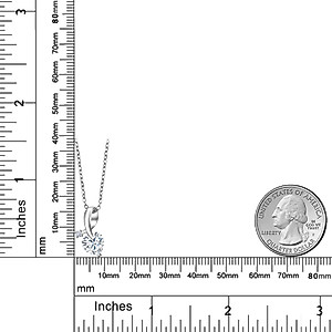 Gem Stone King 925 Sterling Silver White Moissanite Heart Shape Pendant Necklace For Women (1.11 Cttw, with 18 Inch Chain)