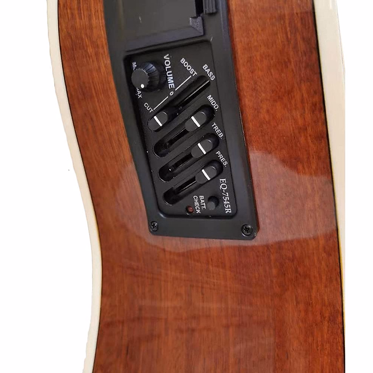 Jiayouy Guitar Pickup 4 Band EQ-7545R Preamp Amplifier Equalizer Tuner Piezo Pickup for Acoustic Guitars