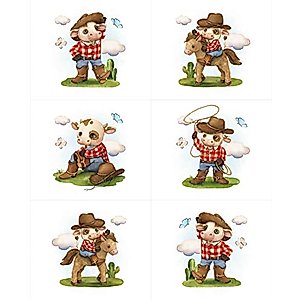 Cowboy Fabric Panel Set (6 Panels), Quilting Panels, Baby Quilt Panels, Cotton Baby Panels, Blanket Panel, Panel Pink