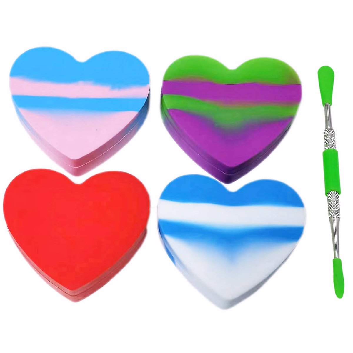 vitakiwi 17ml Heart Black Silicone Concentrate Containers Non-stick Food Storage Jars Multi-use