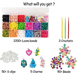 Liberry Colored Rubber Bands Bracelet Making Kit with Loom Bands Storage Container. Great Gifts for Girls and Boys, No Loom Board Included.
