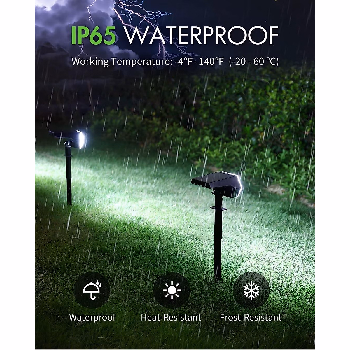 oditton Solar Light, Solar Deck Light, Solar Garden Light, Solar Spotlight, Solar Wall Light, IP65 Waterproof, 4 Bright Modes, Outdoor for Gardens, Courtyards, Fences, Paths, Patios, 1 Pack