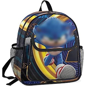 Children's Backpack - Durable, Water-Resistant, Colorful Design, Comfortable Shoulder Straps, Large Capacity and Name Tag.Suitable for 4-12 years old(Blue Hedgehog 1)