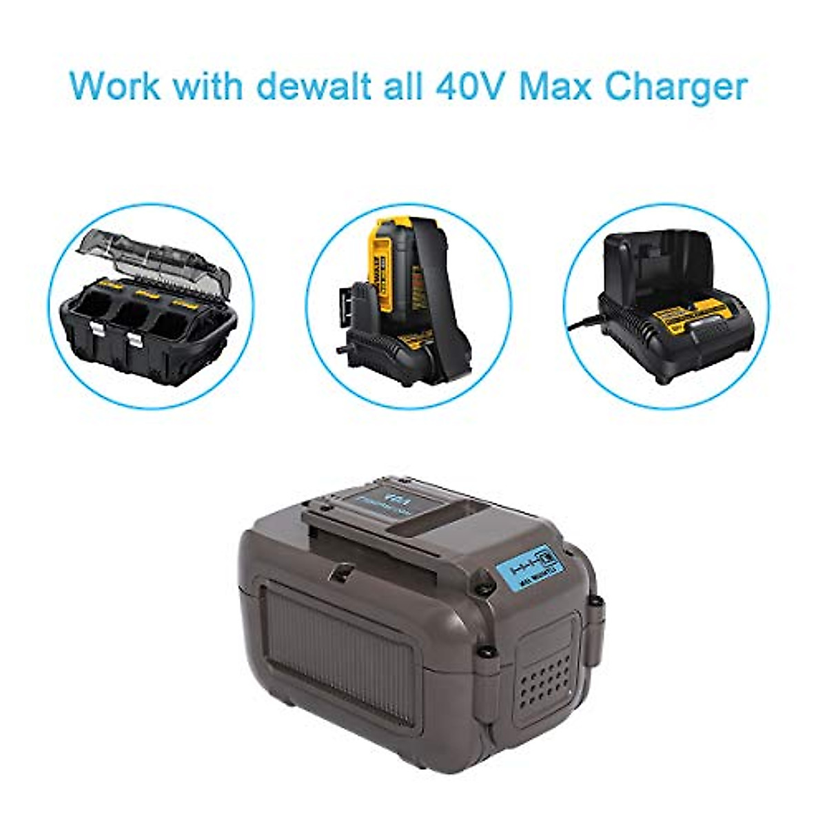 40V 7500mAh Replacement Battery DCB404 DCB406 DCB407 DCB114, Lithium Ion Premium Battery Compatible with Dewalt All 40V MAX Tools