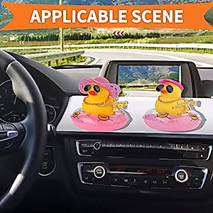 Zelobely Ducks for Cars - Rubber Duck Dashboard of Car, Car Duck Decoration Dashboard Yellow Rubber Duck Car Ornament with Mini Hat Necklace Sunglasses for Party Favors, Birthdays