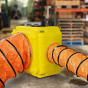 AlorAir 8" PVC Flexible Duct Hose for CleanShield HEPA 550 Air Scrubber and PureAiro HEPA Max 770/870/970, Easy Storage (8 Inch x 16.4 Feet, Outlet)